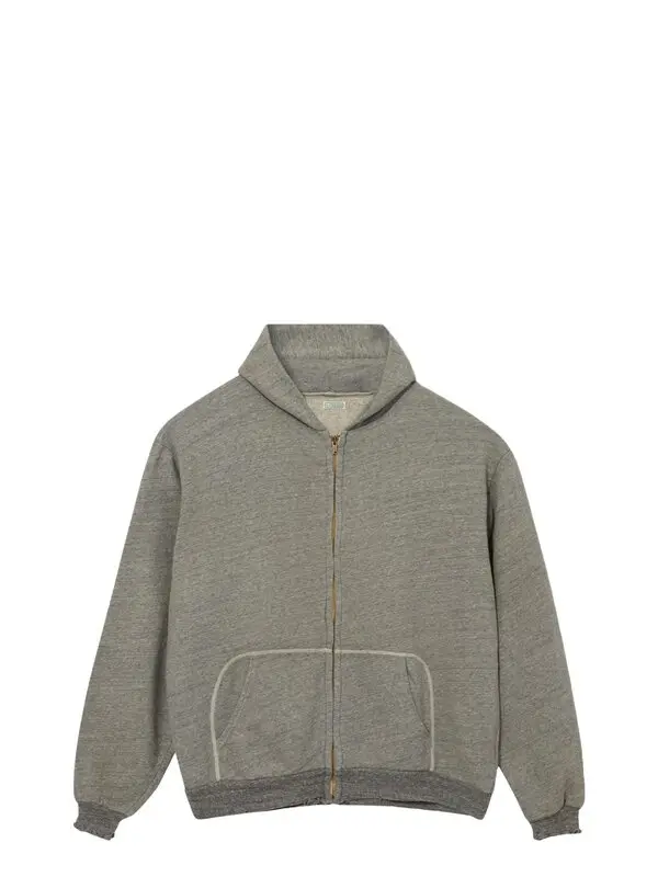 A.PRESSE Retro Lightweight Zip-up Hoodie - Grey