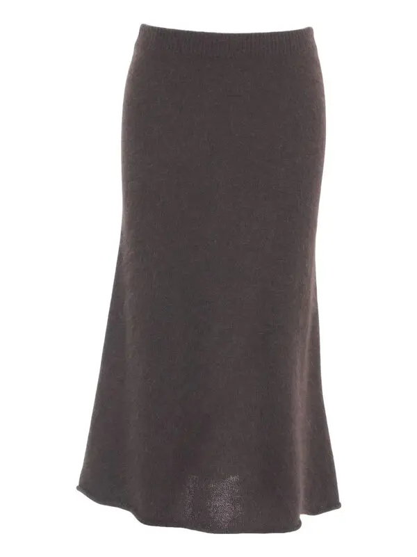 ROBERTO COLLINA Knitted Midi Skirt - Black