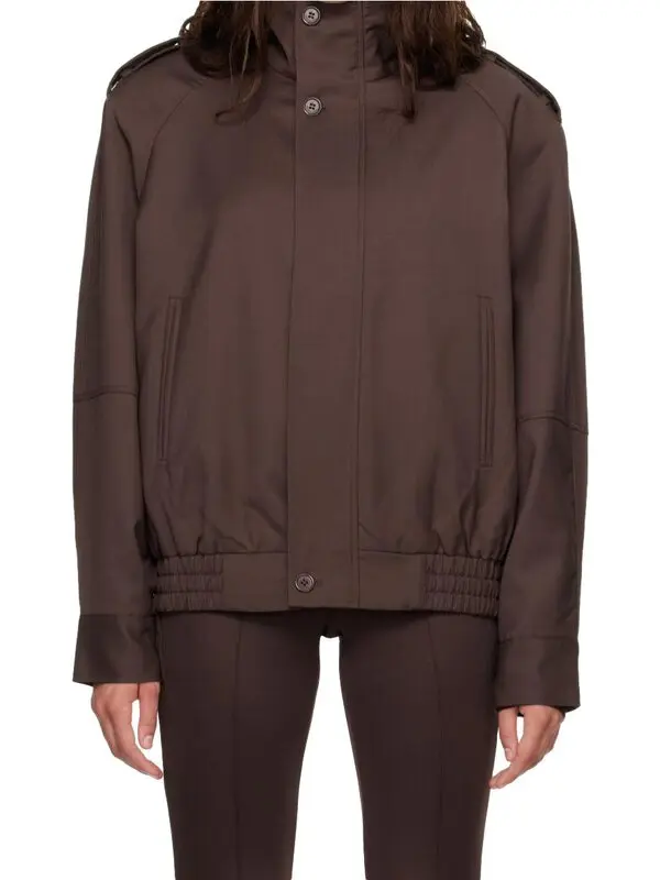 THE FRANKIE SHOP Twill Bomber Jacket - Brown