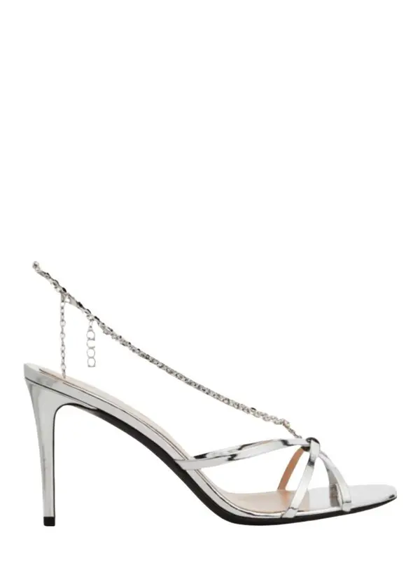 Gucci Embellished Chain Sandals - Silver