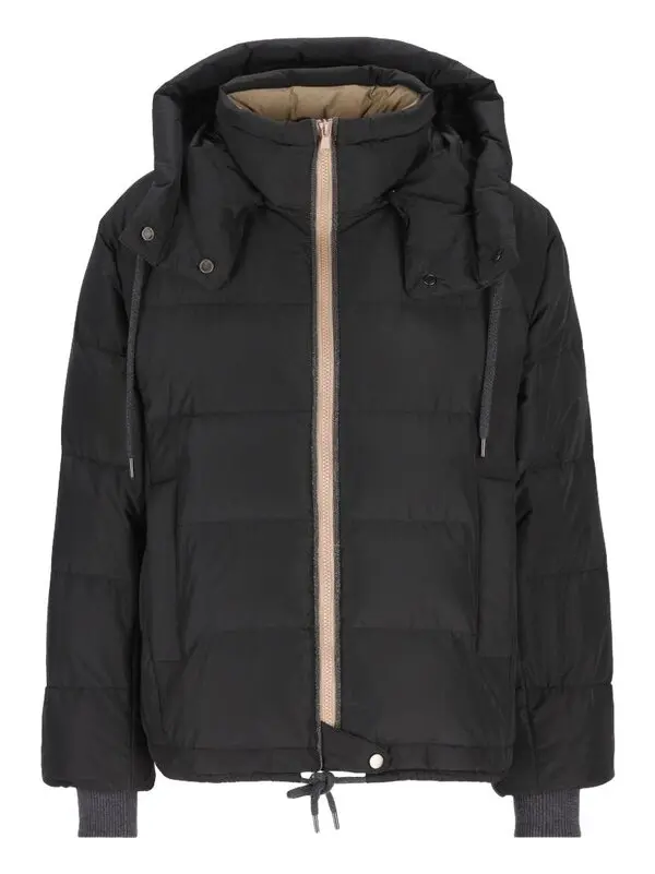 Brunello Cucinelli Quilted Hooded Down Jacket - Black