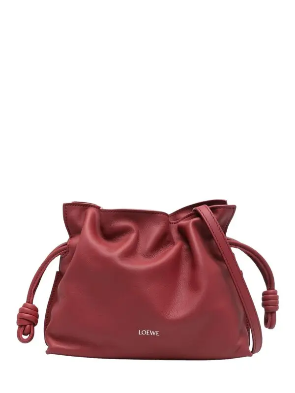 Loewe Flamenco Mini Leather Clutch - Red