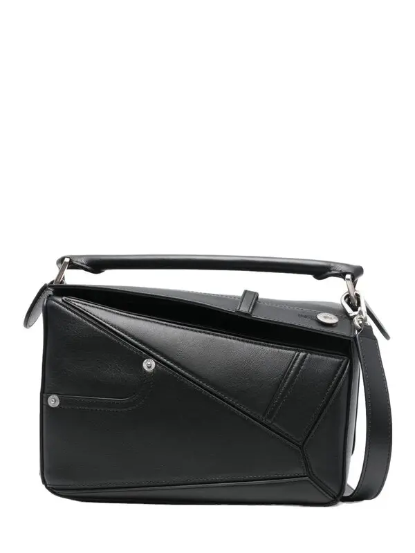 Loewe Puzzle Panta Small Leather Handbag - Black