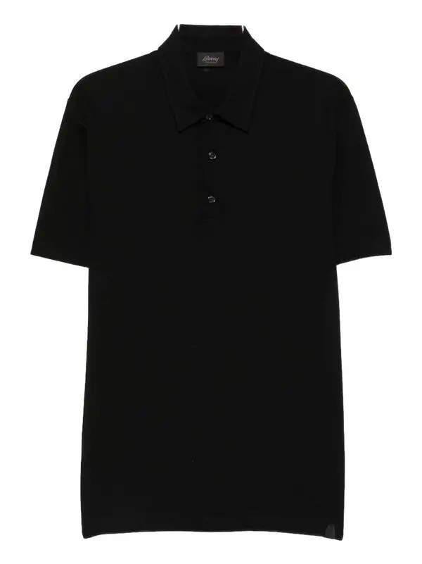 Brioni Cotton Polo Shirt - Black