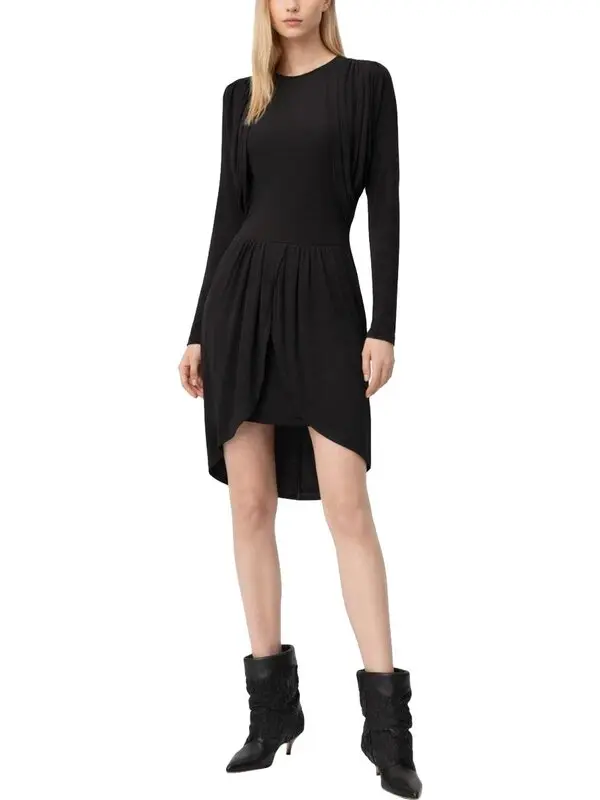 Isabel Marant Étoile Draped Long Sleeve Mini Dress - Black