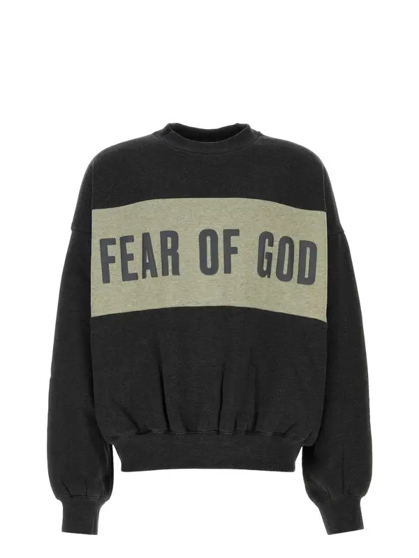 Fear Of God Oversized Logo Sweatshirt - Black