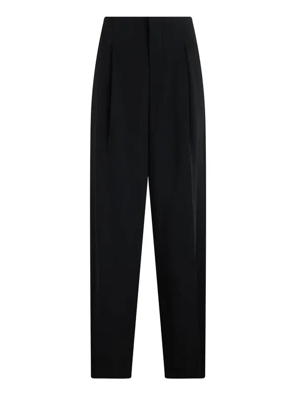 Alberta Ferretti High-fit Pleated Straight-leg Trousers - Black