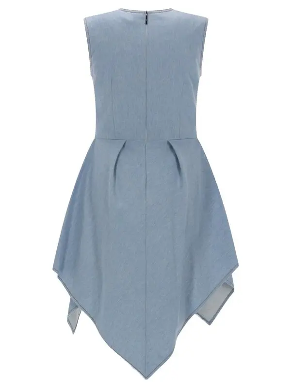MSGM Sleeveless Asymmetrical Hem Dress - Blue