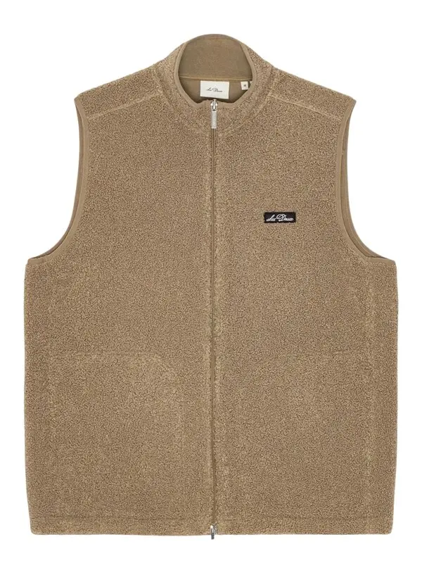 LES DEUX Zip-up Fleece Vest - Beige