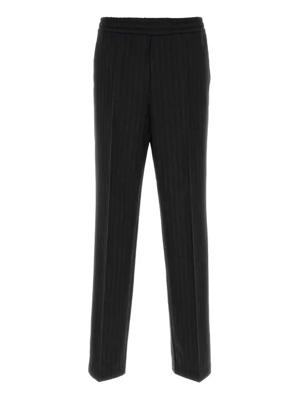 Versace Responsible Wool Jacquard Informal Pants - Black