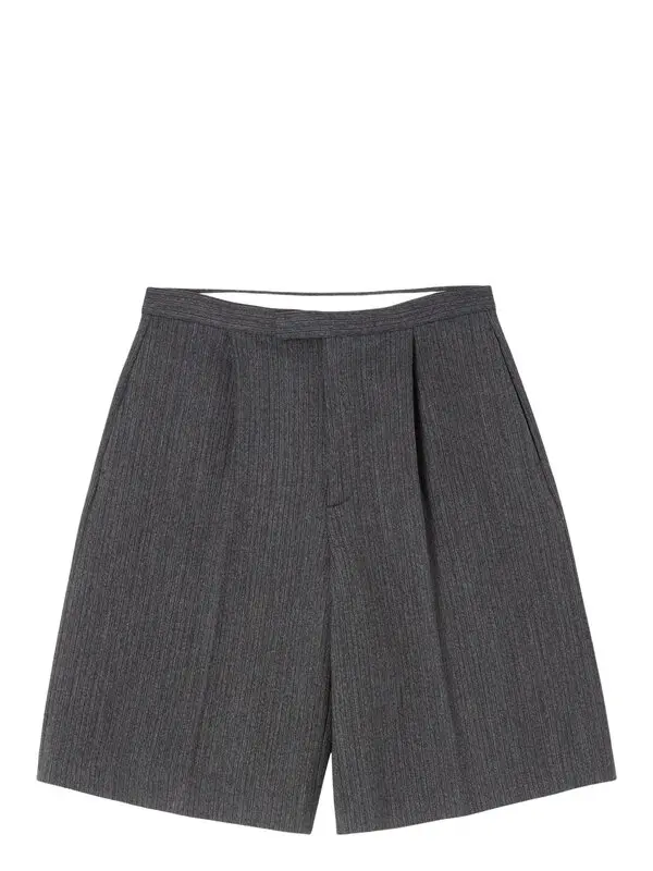 MAISON MARGIELA Pleated Wide-leg Bermuda Shorts - Grey