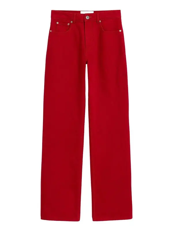 AMI Paris High-rise Straight-leg Jeans - Red