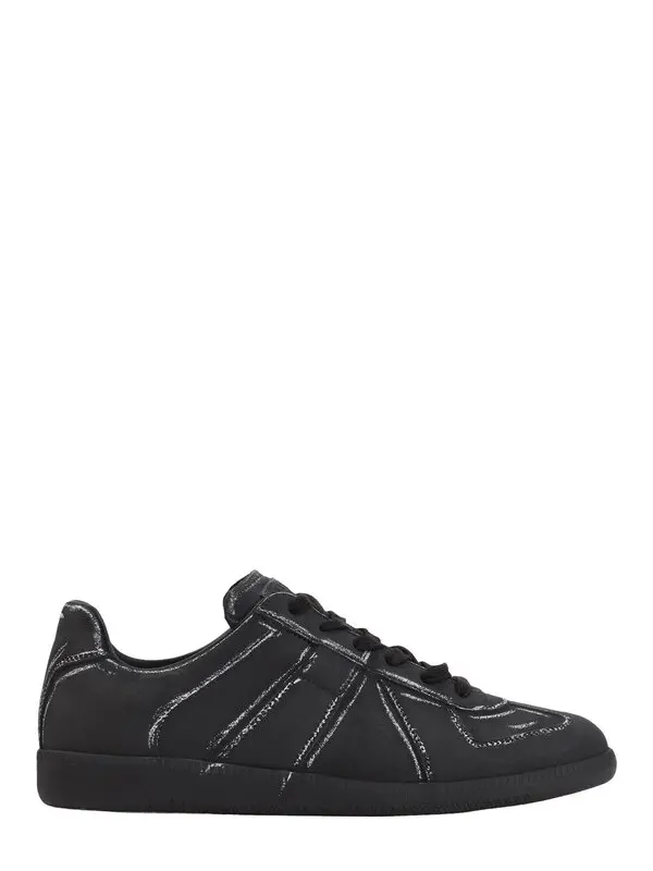 MAISON MARGIELA Replica Leather Sneakers - Black