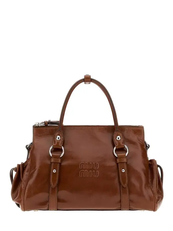 Miu Miu Camel Leather Handbag - Brown