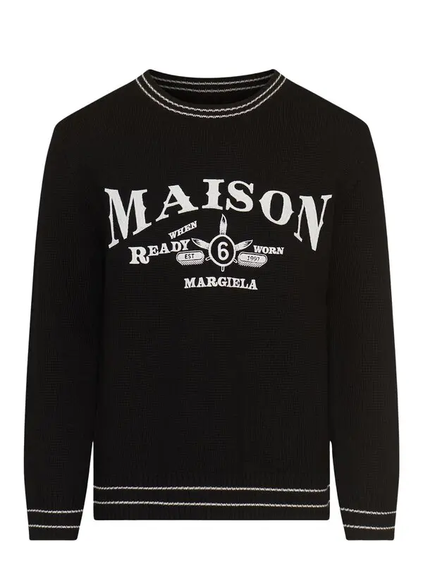 MAISON MARGIELA Graphic Logo Crewneck Sweater - Black