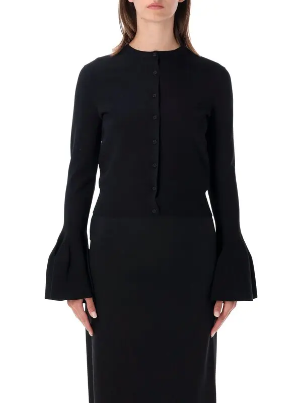 Stella McCartney Fitted Button-front Cardigan With Flared Sleeves - Nero
