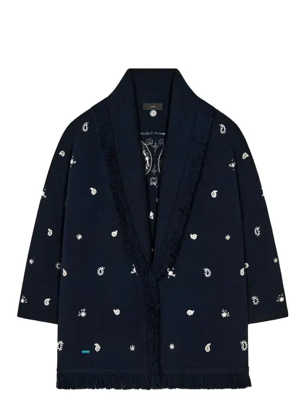 Alanui Echoes Of The Bandana Cashmere Cardigan - Blue