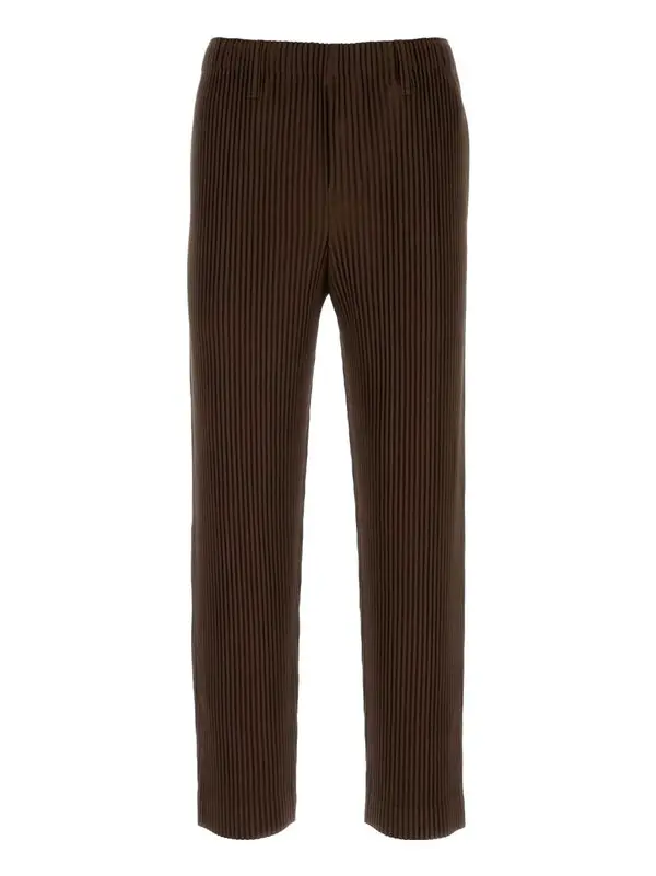 Issey Miyake Homme Plissé Pleated Polyester Trousers - Brown