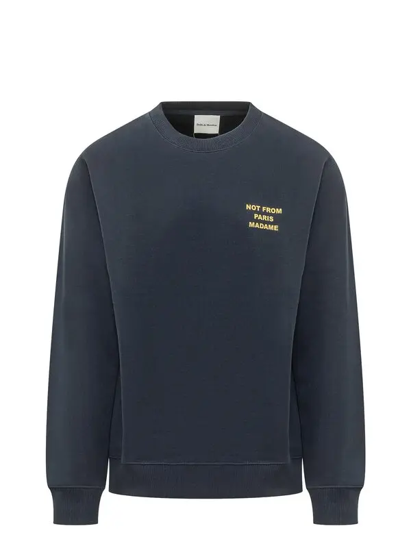 Drole De Monsieur Bold Slogan Sweatshirt - Navy