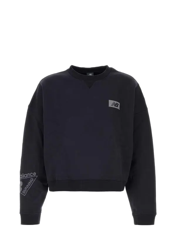 NEW BALANCE Oversized Cotton Sweatshirt - Blue