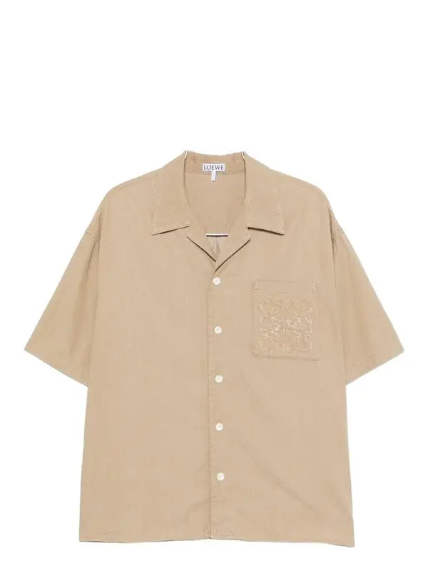 Loewe Anagram Cotton Shirt - Beige