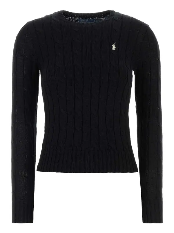 Polo Ralph Lauren Cable Knit Turtleneck Sweater - Black