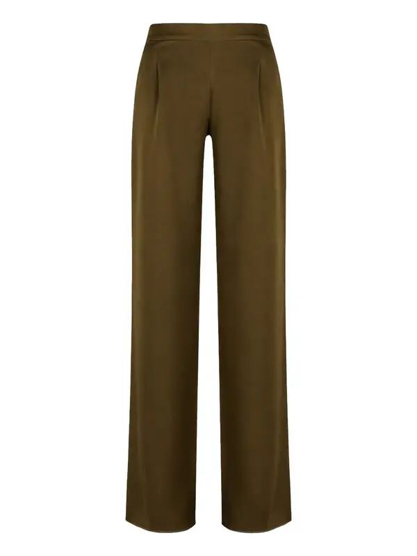 Max Mara Tailored Wide-leg Satin Pants - Green