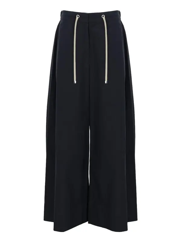 Max Mara Wide-leg Cotton Trousers - Blue