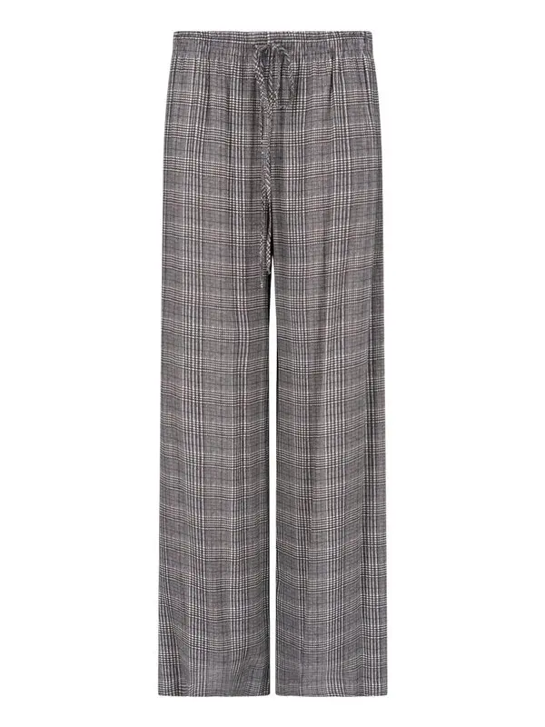 Ermanno Scervino Plaid Wide-leg Drawstring Trousers - Grey