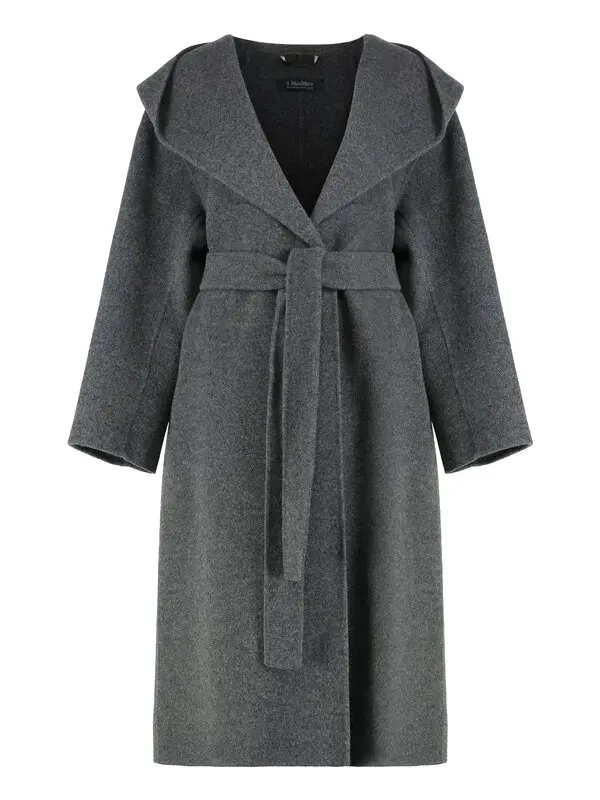 Max Mara Hand-sewn Hooded Wool-cashmere Double-face Jacket - Grey