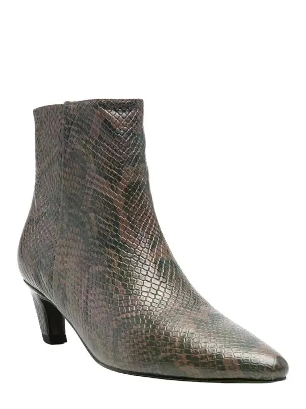 BIBI LOU Snakeskin-effect Leather Ankle Boots - Brown