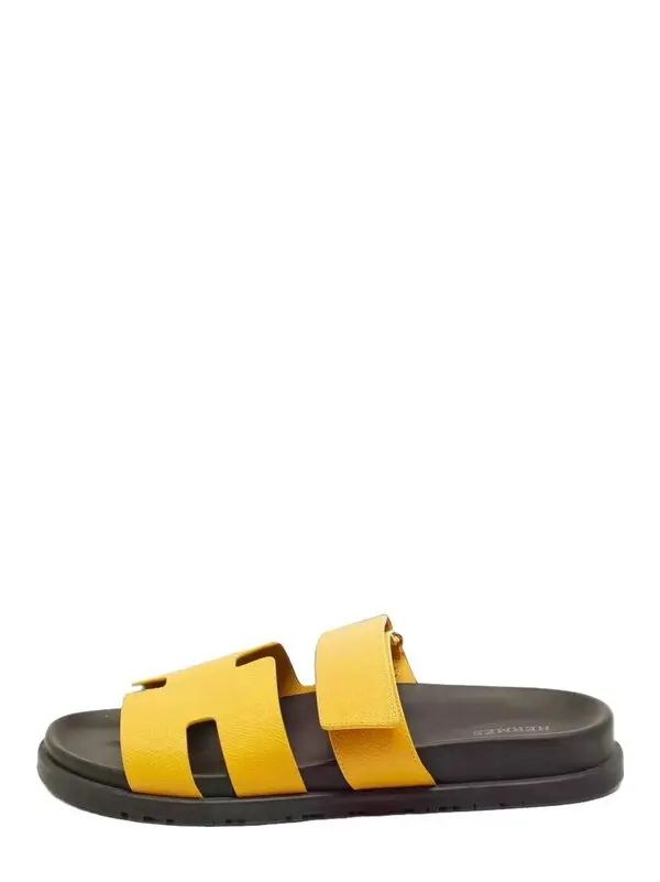 Hermès Chypre Touch-strap Sandals - Yellow