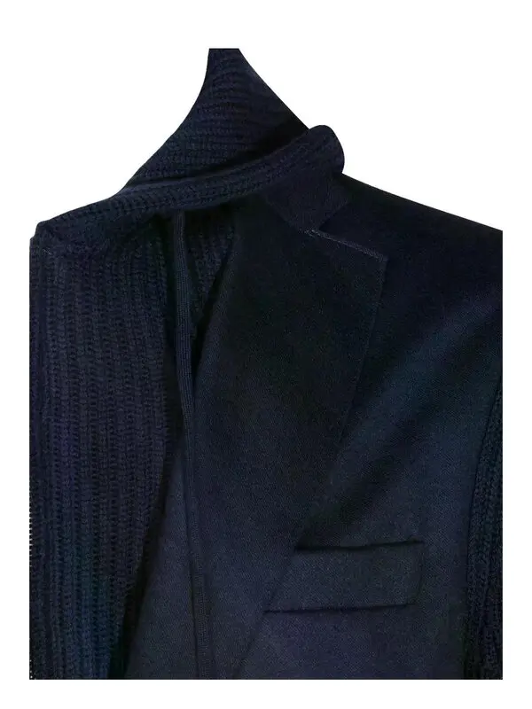 Eleventy Hooded Panelled Wool Jacket - Blue
