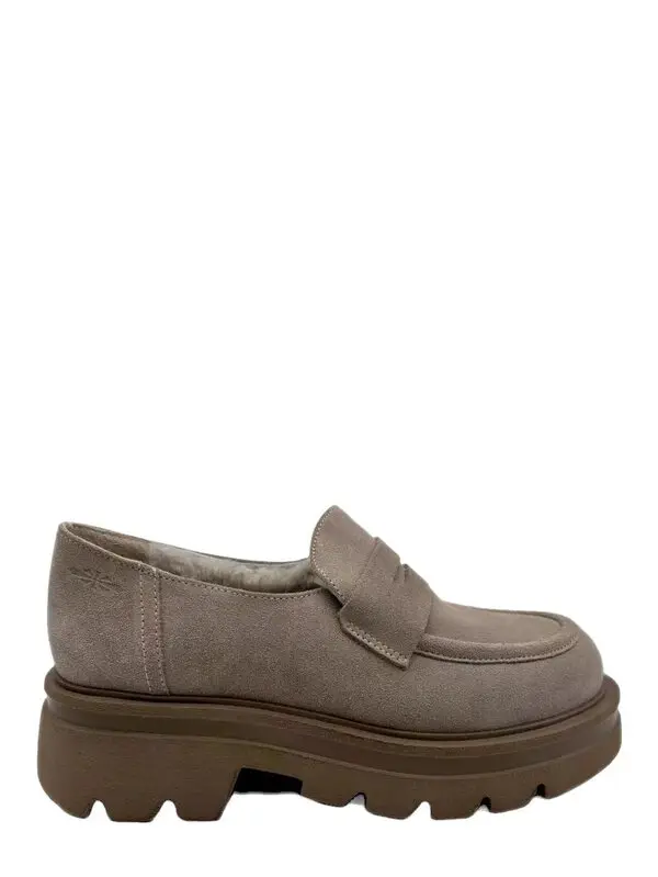 PATRIZIA BONFANTI Karo Suede Loafers - Brown