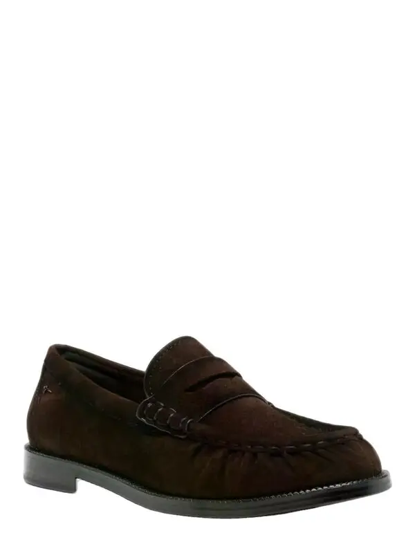 TAMARIS Suede Penny Slot Loafers - Brown