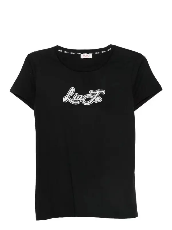 Liu Jo Rhinestone Embellished Logo T-shirt - Black