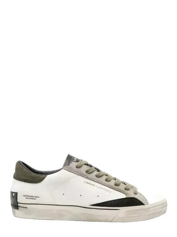 CRIME LONDON Distressed Effect Leather Sneakers - White