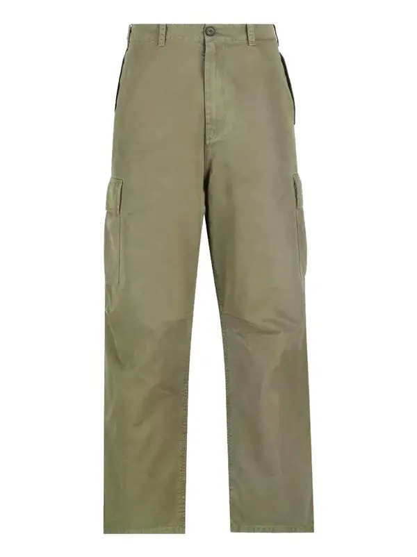 Fendi Cotton Cargo Pants With Buckle Detail - Green