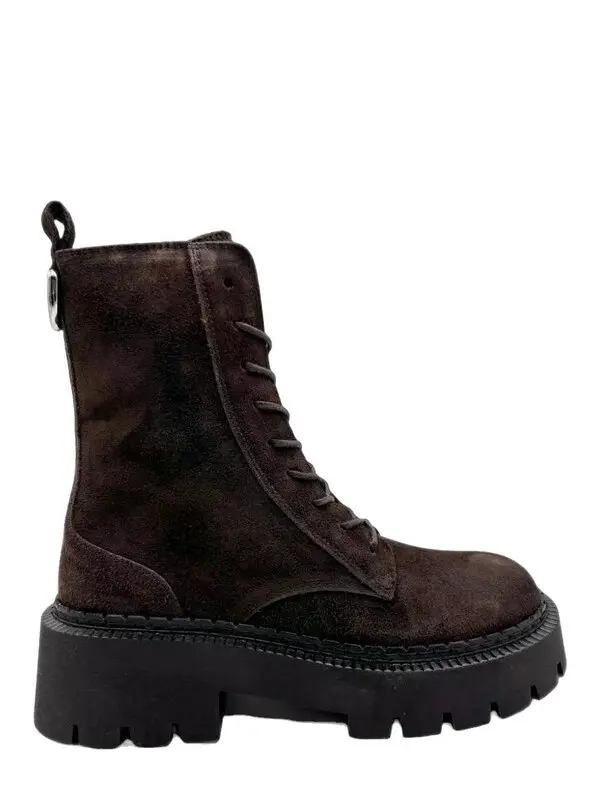 VIC MATIE Lace-up Platform Ankle Boots - Brown