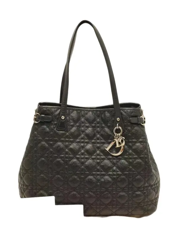 Dior 2012 Medium Panarea Leather Tote Bag - Black