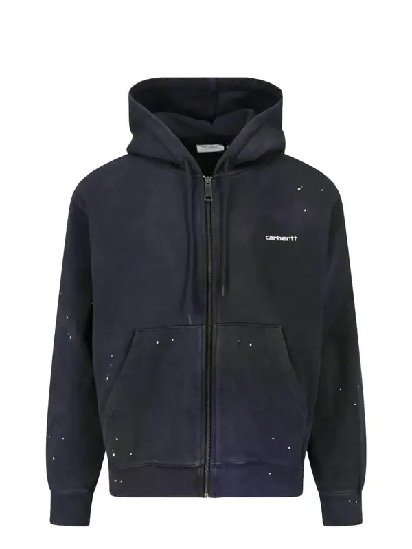 Carhartt Work In Progress Paint Splatter Zip Hoodie - Black