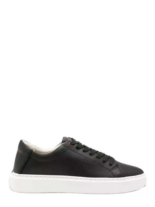 ALEXANDER SMITH Logo Embossed Leather Sneakers - Black