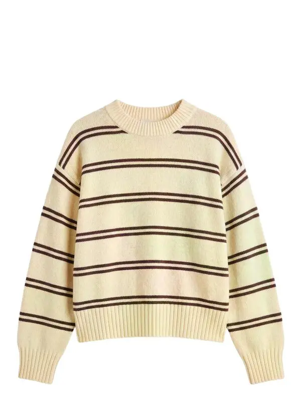 REFORMATION Cove Striped Sweater - Neutrals