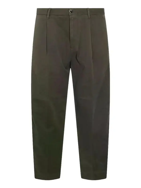 NINE:INTHE:MORNING Pleated Tapered-leg Trousers - Green