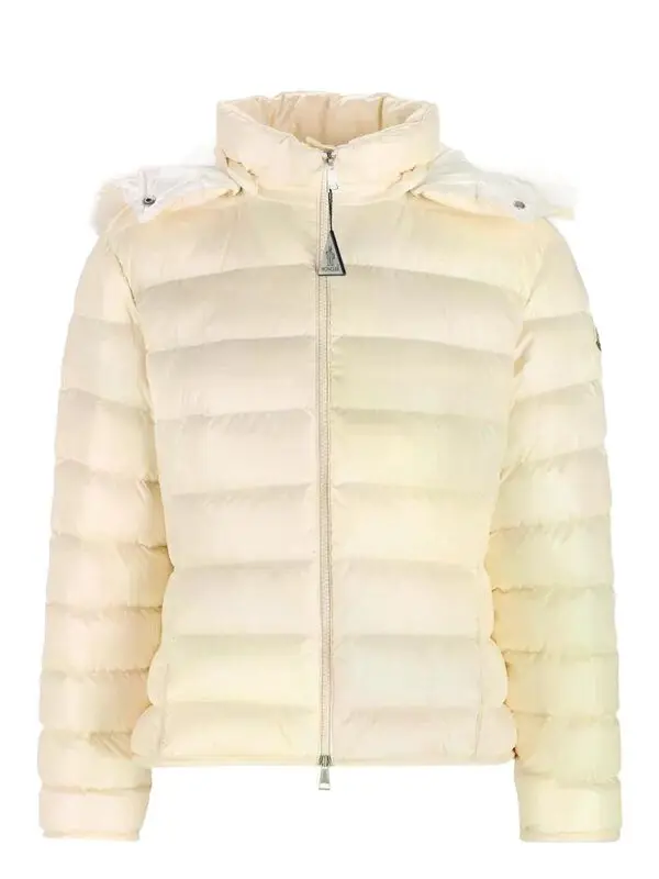 Moncler Faux Fur Trim Padded Jacket - Neutrals