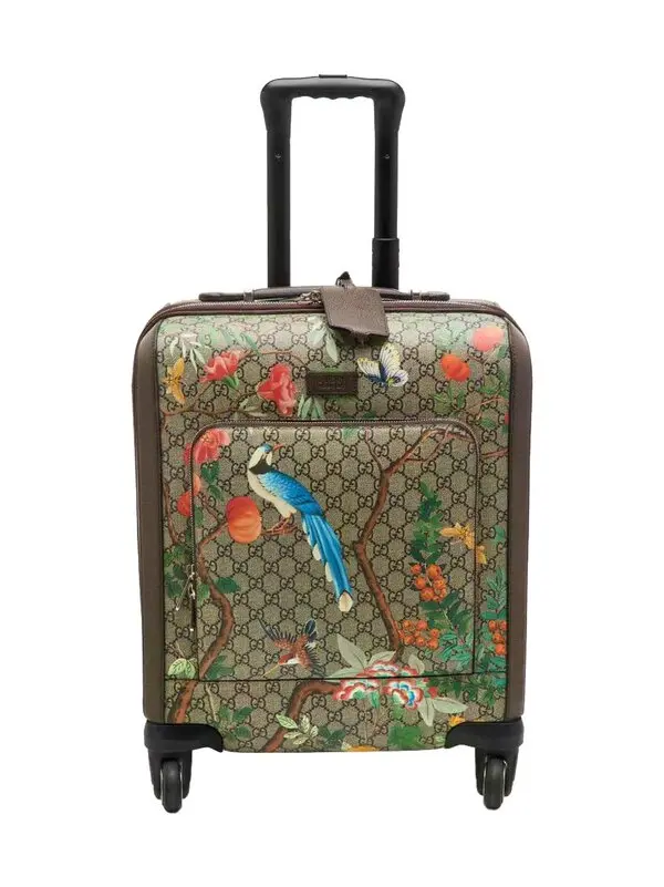 Gucci Gg Supreme Tian Print Suitcase - Neutrals