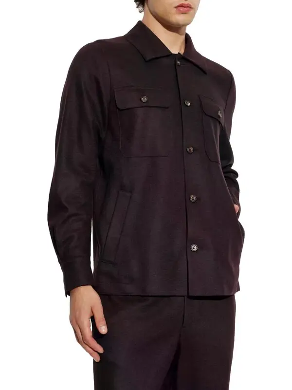 Eleventy Pocket-detail Shirt - Brown