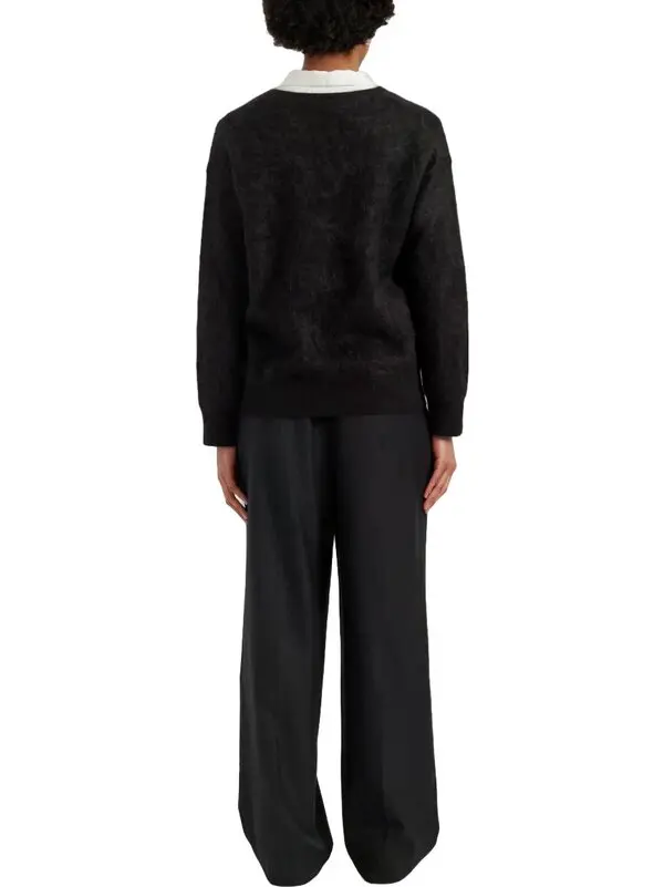Chinti & Parker Crew Neck Cashmere Sweater - Black
