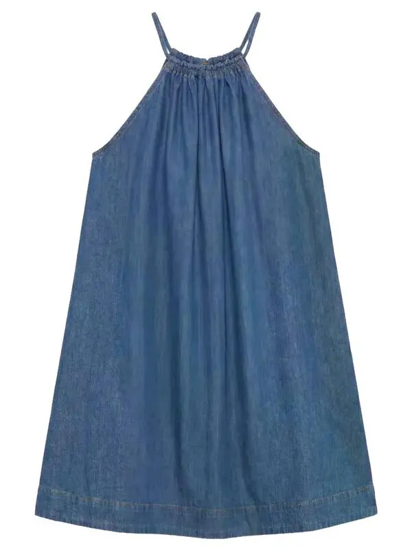 REFORMATION Paisley Halterneck Mini Dress - Blue