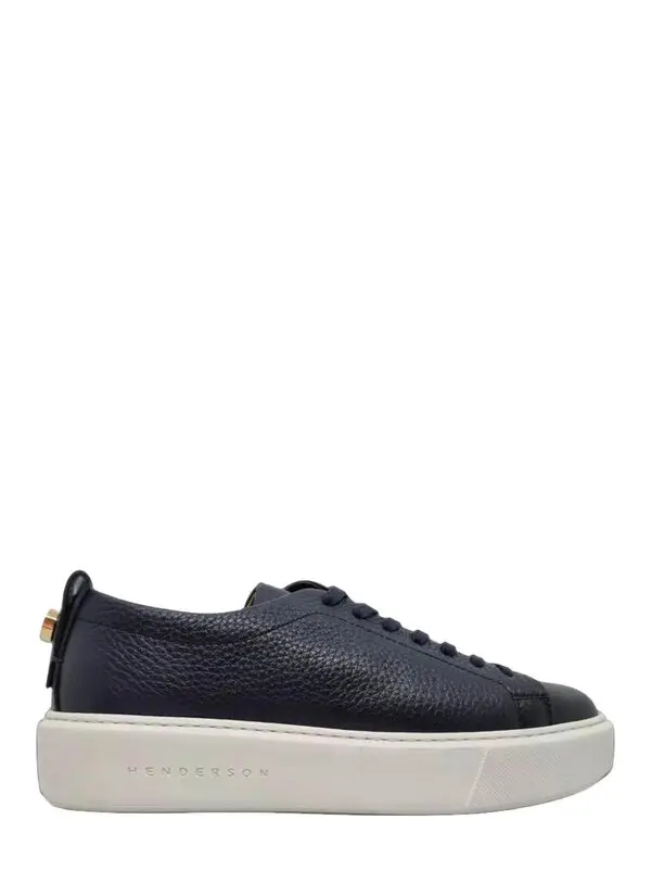 HENDERSON BARACCO Grained Leather Platform Sneakers - Blue